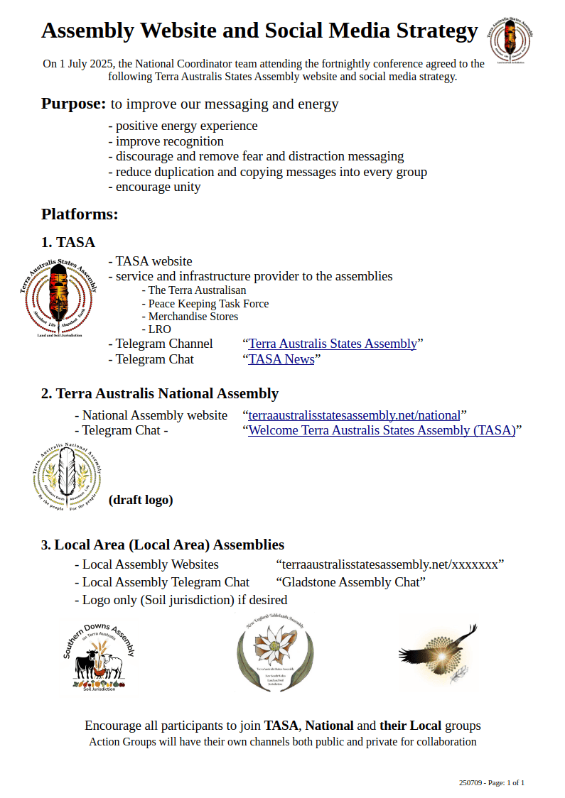 Assembly Social Media strategy - National Assembly